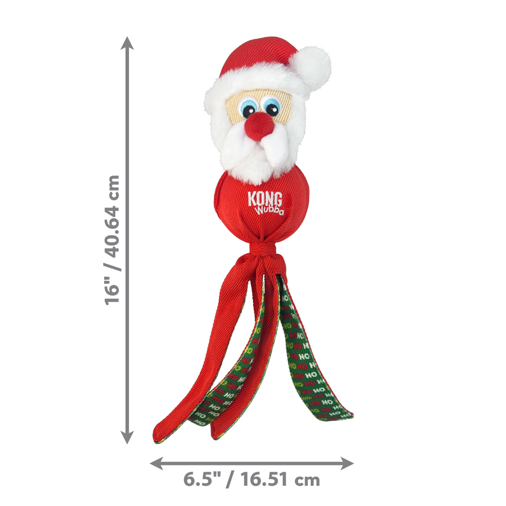 KONG Holiday Wubba Assorted Large | Santa | Reindeer | Snowman | Free ...