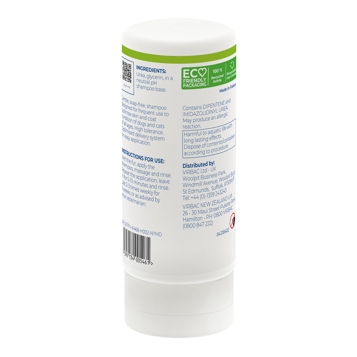 Virbac Allerderm Dry/Scaly Skin Shampoo For Cats & Dogs 250ml | Direct4Pet
