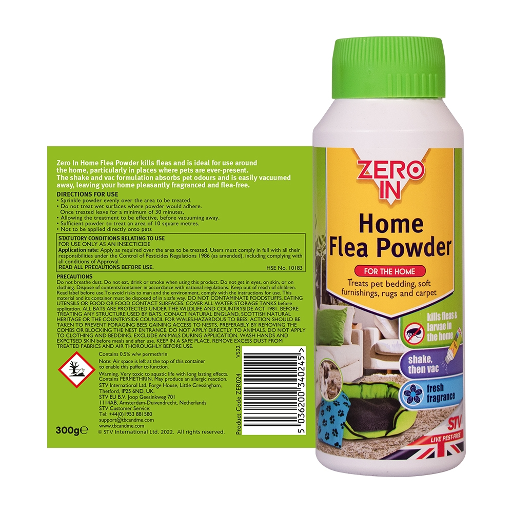 Zero In Home Flea Powder 300g | Direct4Pet | Free Delivery