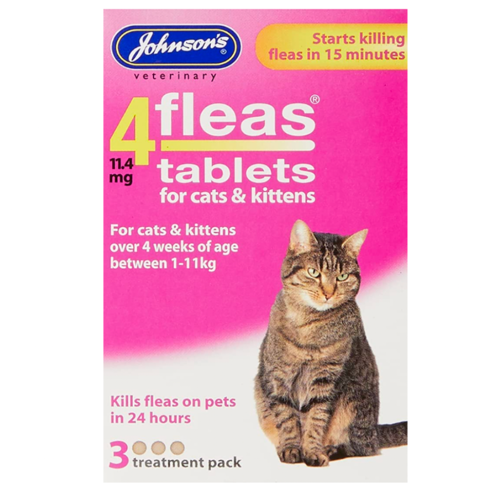 Johnsons 4Fleas Kitten & Cat Anti-Flea 3 Tabs | Free delivery | Direct4pet