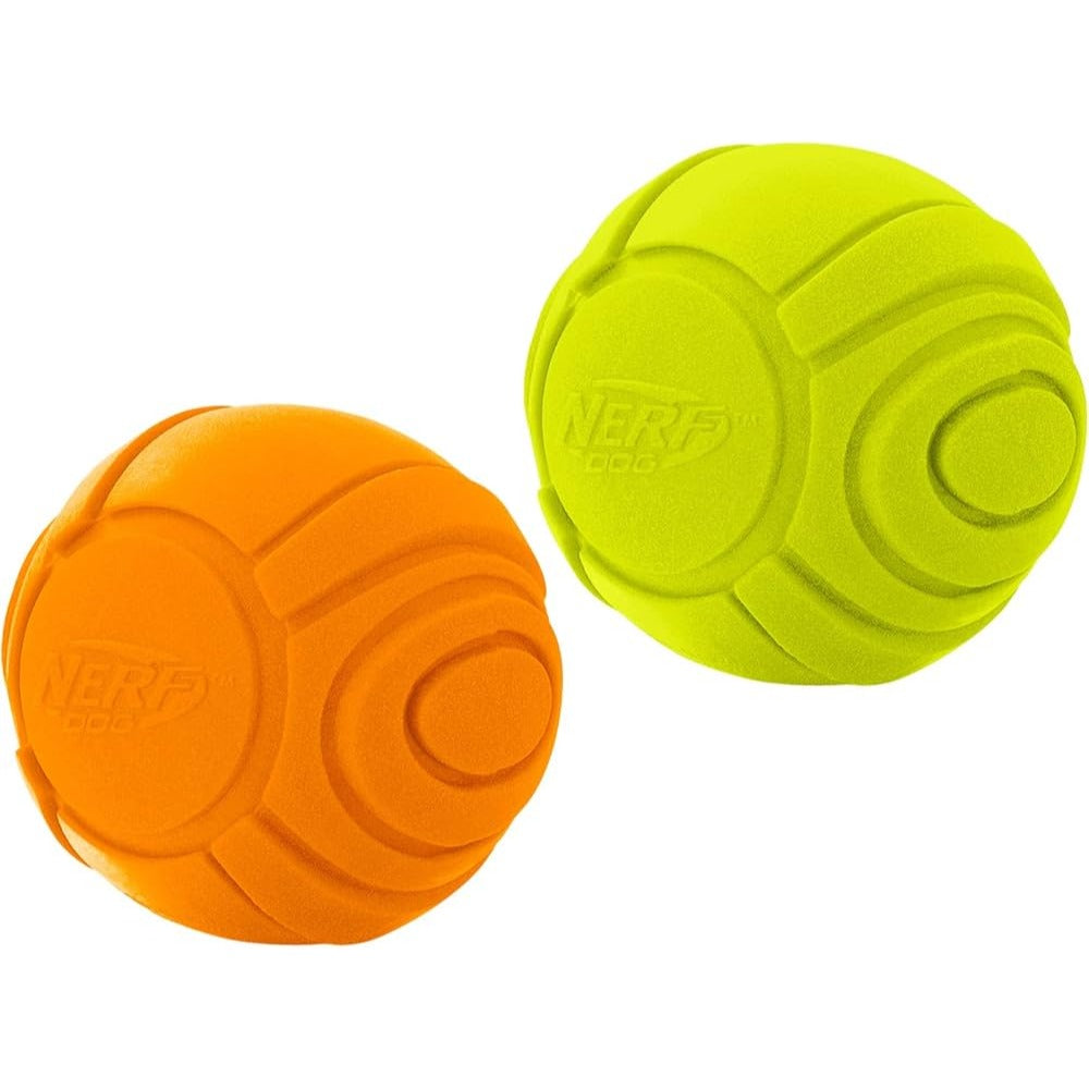 Nerf Dog Solid Foam Sonic Rubber Curve Ball - Small 2.5″ Fetch Toy - 2 ...