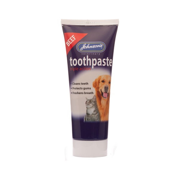 Johnsons Toothpaste 50g Tube Beef Flavour | Direct4Pet | Free Delivery
