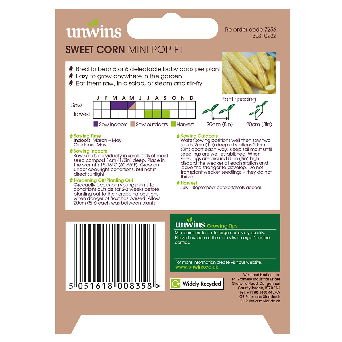 Sweetcorn Mini Pop F1 | Direct4Pet
