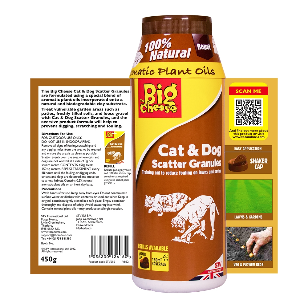 The Big Cheese Cat & Dog Scatter Granules 450g | Direct4Pet | Free Delivery