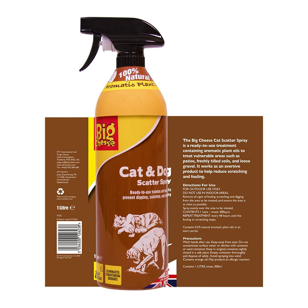The Big Cheese Cat & Dog Scatter Spray 1L RTU | Direct4Pet | Free Delivery
