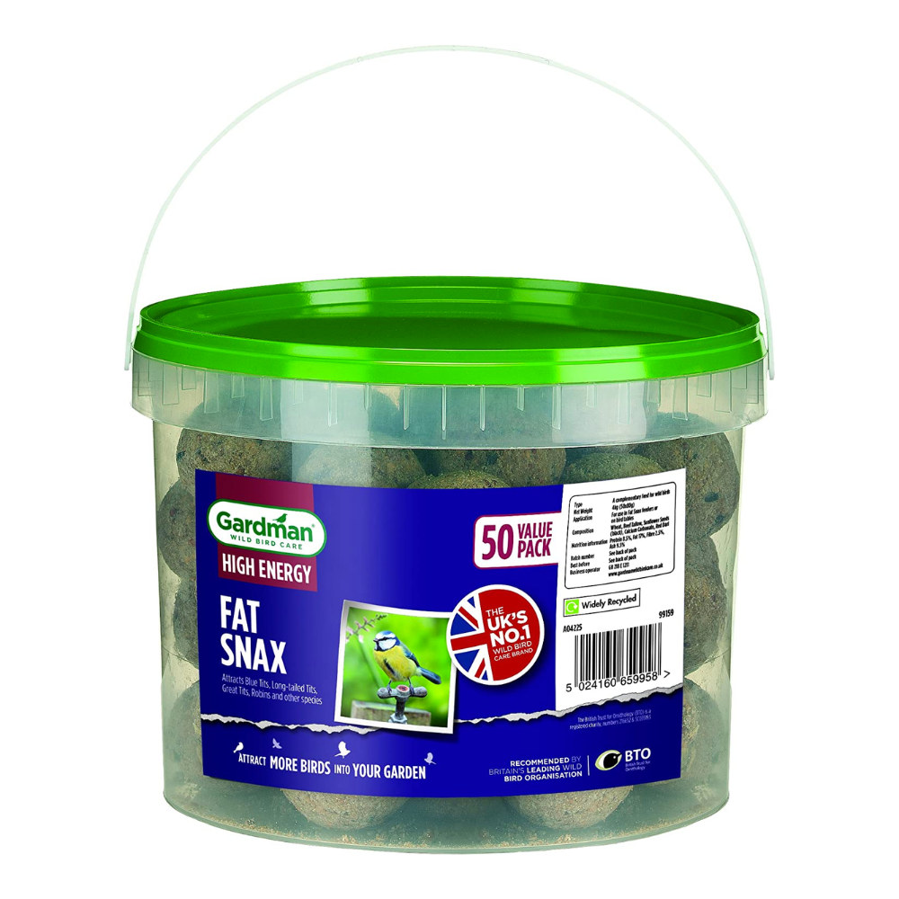 Gardman Fat Snax Balls Wild Bird Food 50 Tub | Direct4Pet | Free Delivery