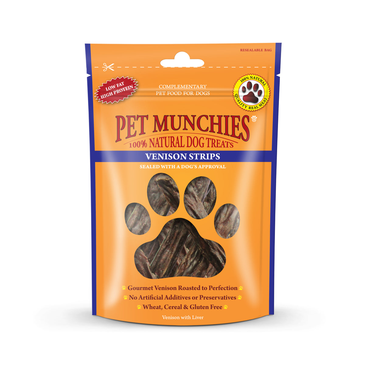 Pet Munchies Venison Strips 75g | Direct4Pet | Free Delivery