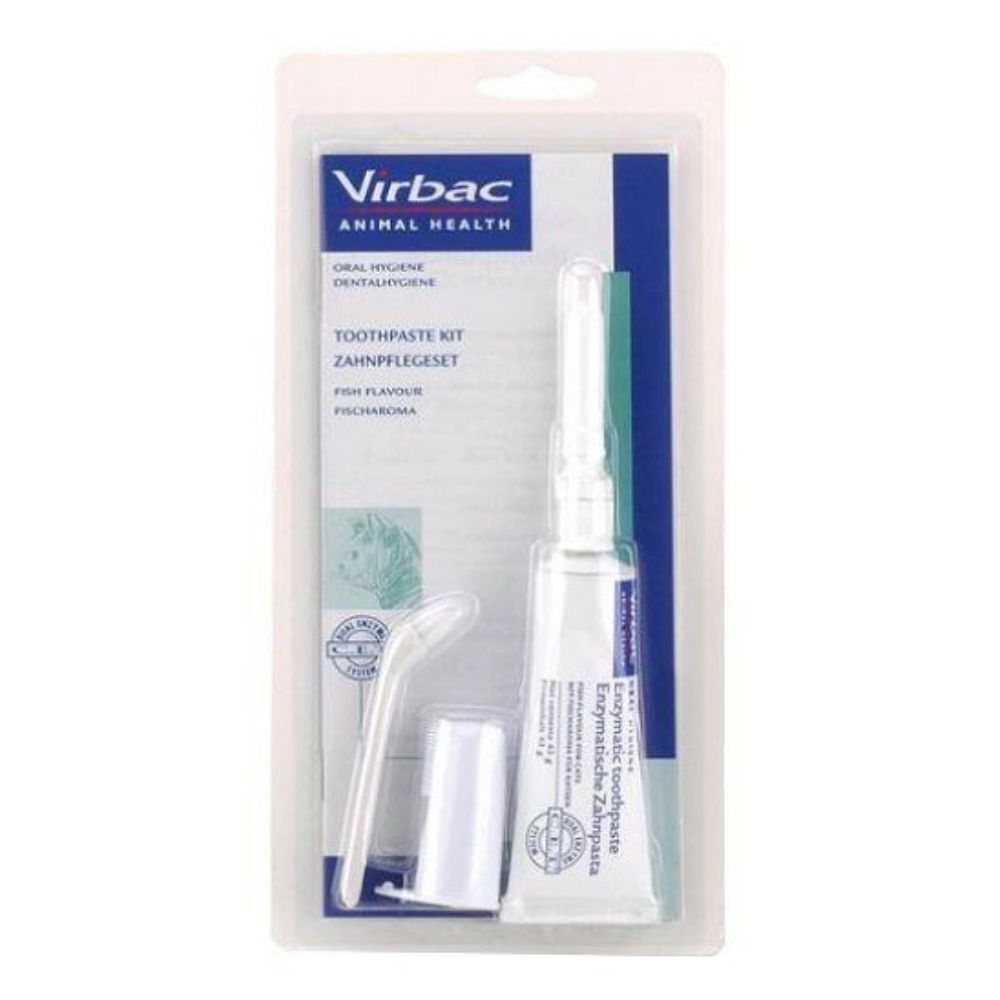 Virbac Enzymatic Toothpaste Kit For Cats Fish Flavour | Direct4Pet ...