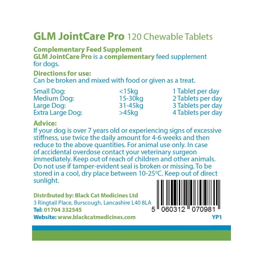 GLM Joint Care PRO for Dogs - 120 Tablets | Direct4Pet | Free Delivery